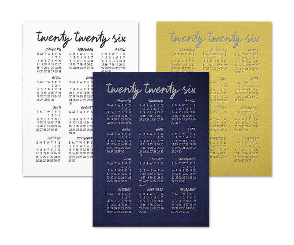 2026 Calendar | Modern Calligraphy Calendar | Bloom Letterpress & Design